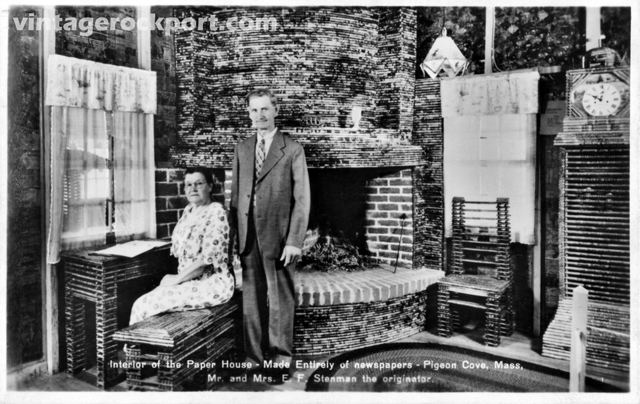 Mr. and Mrs. Elis Stenman Inside Their Paper House, circa 1932 ...